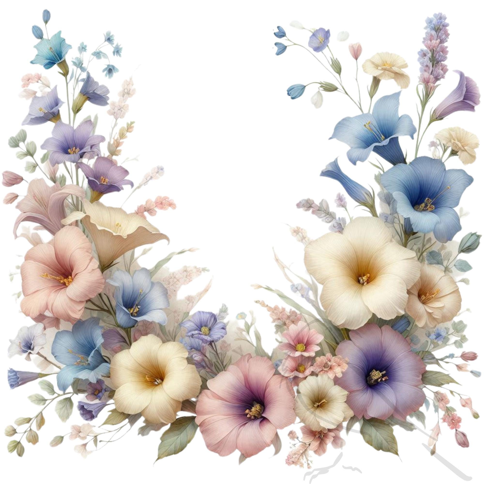 Watercolor Spring Floral Clipart: 27 PNG Flower Set (digital Download ...