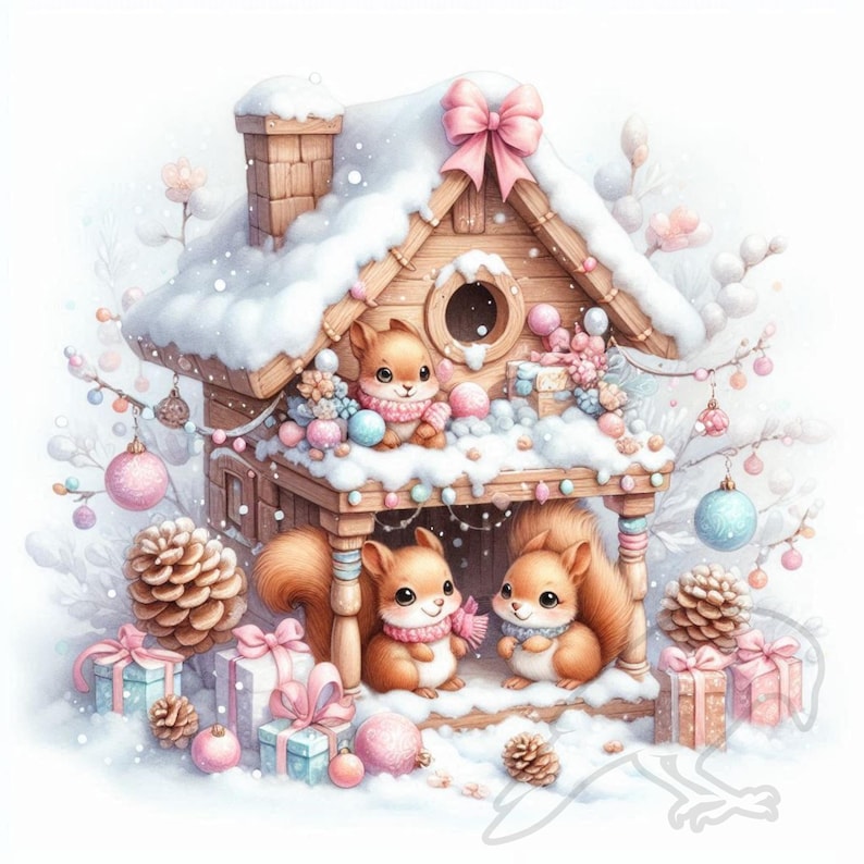 Christmas Squirrel Clipart PNG: Holiday Designs (set of 19) With ...