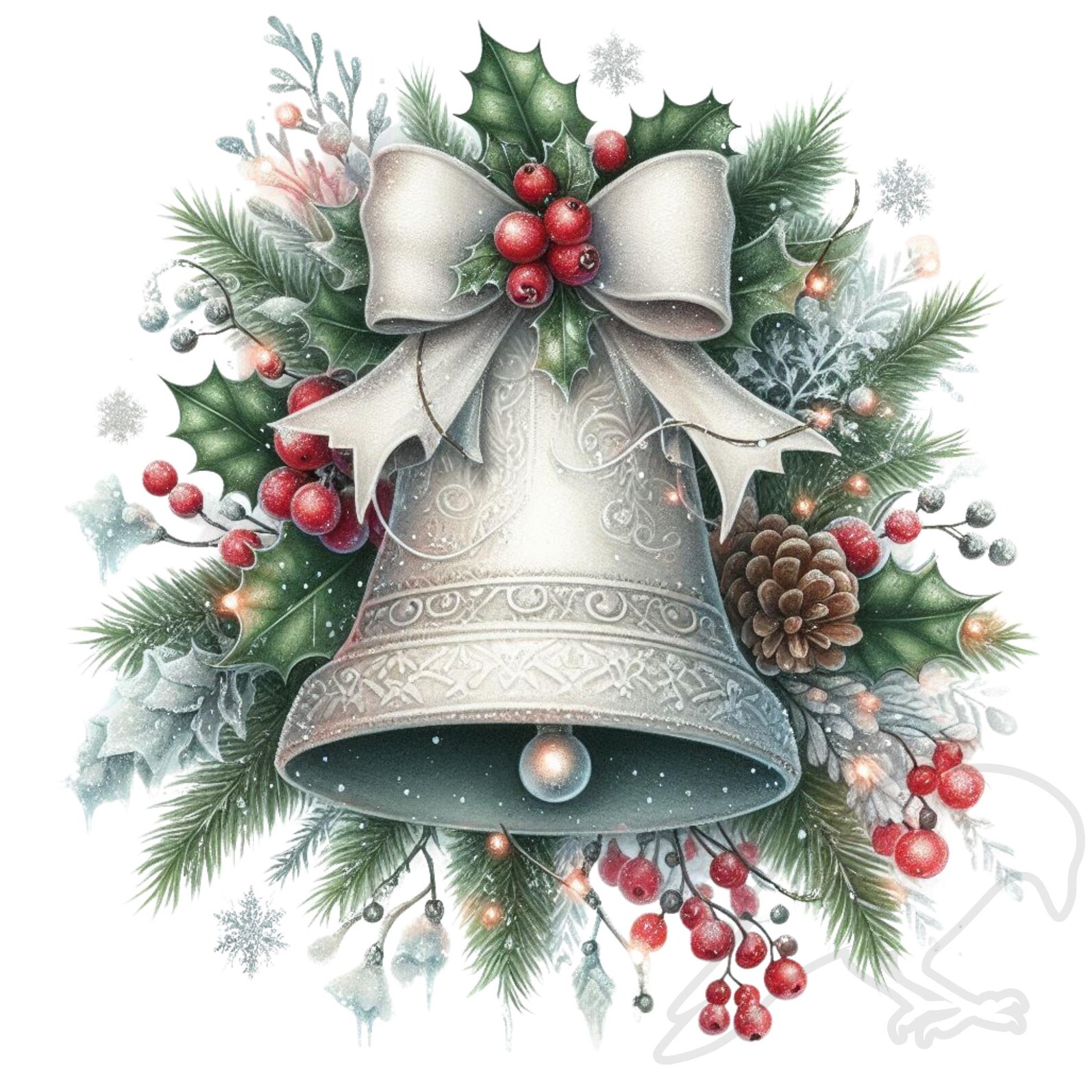 Christmas Clipart, Festive Bell PNG Holiday Clipart, Set of 14 ...