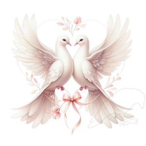 Watercolor Dove Clipart Set: Love Bird's Illustrations (instant ...