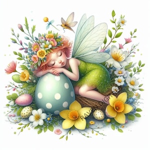 Watercolor Fairies PNG Set, Easter Fairies, Easter Clipart, Commercial ...