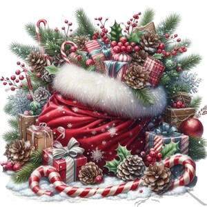 Christmas Clipart, Santa Clause PNG, North Pole, Watercolor Christmas ...