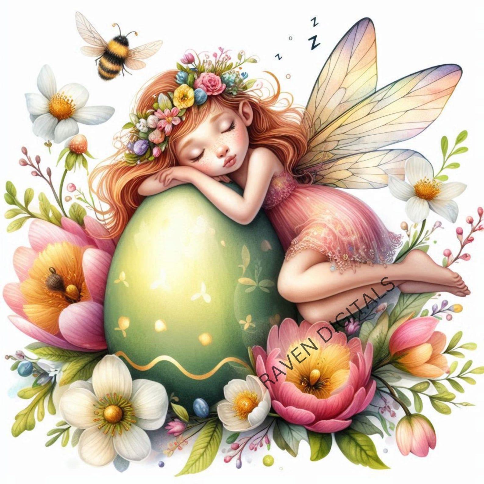 Watercolor Fairies PNG Set, Easter Fairies, Easter Clipart, Commercial ...