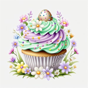 64 Easter Cupcakes PNG, SVG Cupcakes Transparent Clipart, Commercial ...
