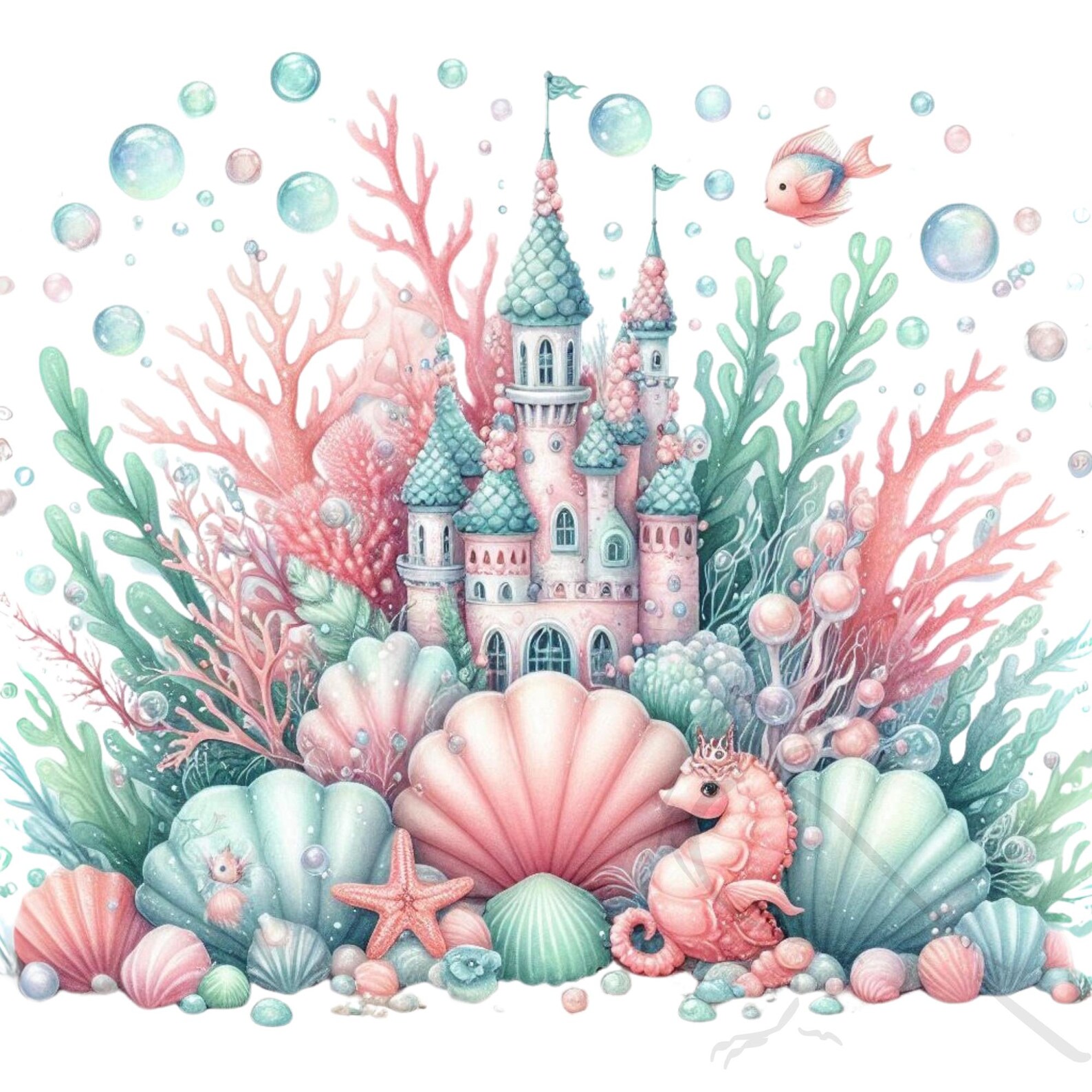 Under the Sea - Png - Undersea Kingdom Instant Download - Kids Clipart ...