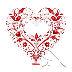 Watercolor Valentine Hearts PNG - Romantic Floral Heart Clipart ...