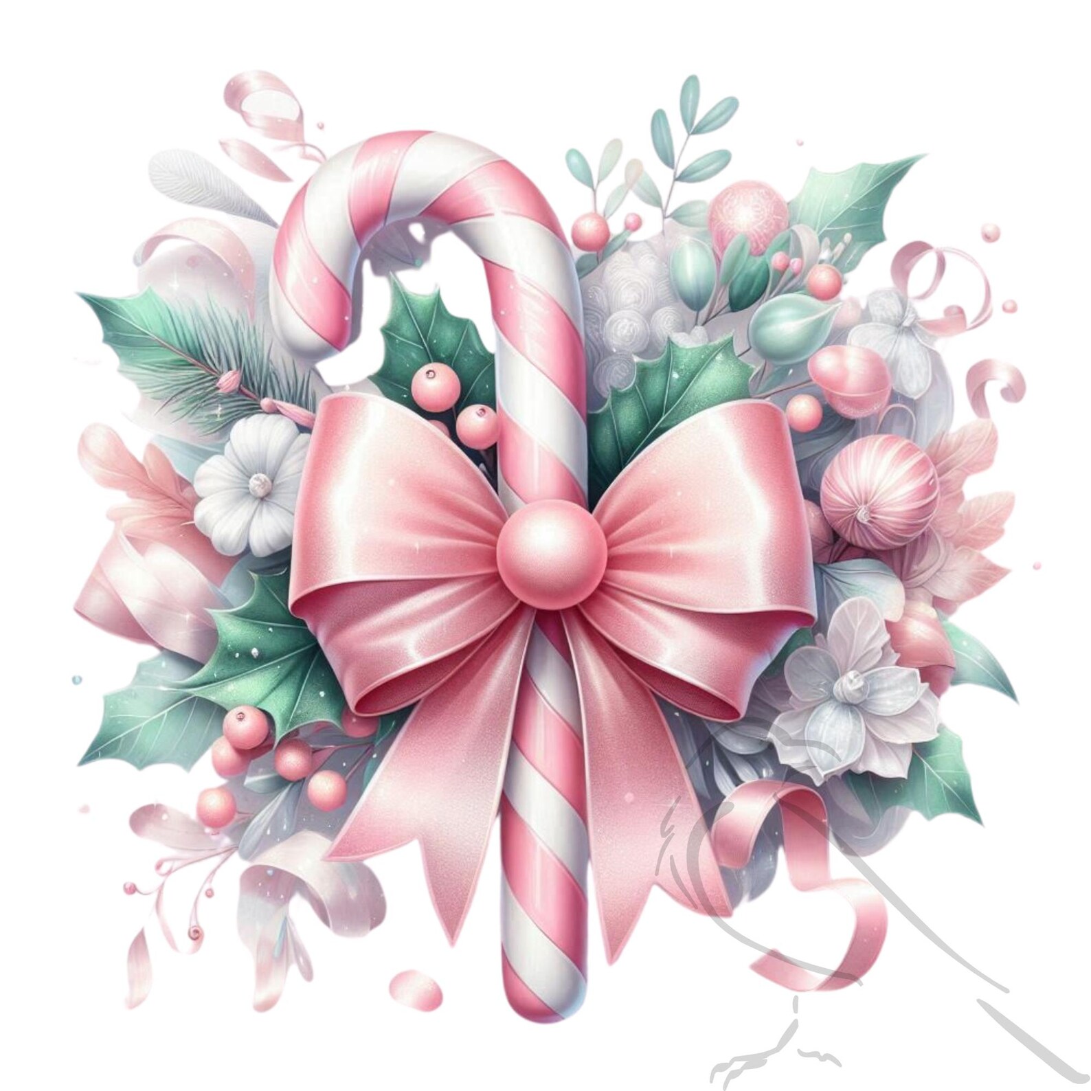 Watercolor Candy Cane Christmas Clipart: PNG Set (digital Download) - Etsy