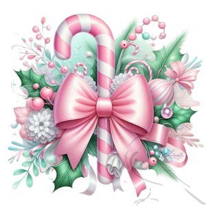 Watercolor Candy Cane Christmas Clipart: PNG Set (digital Download) - Etsy