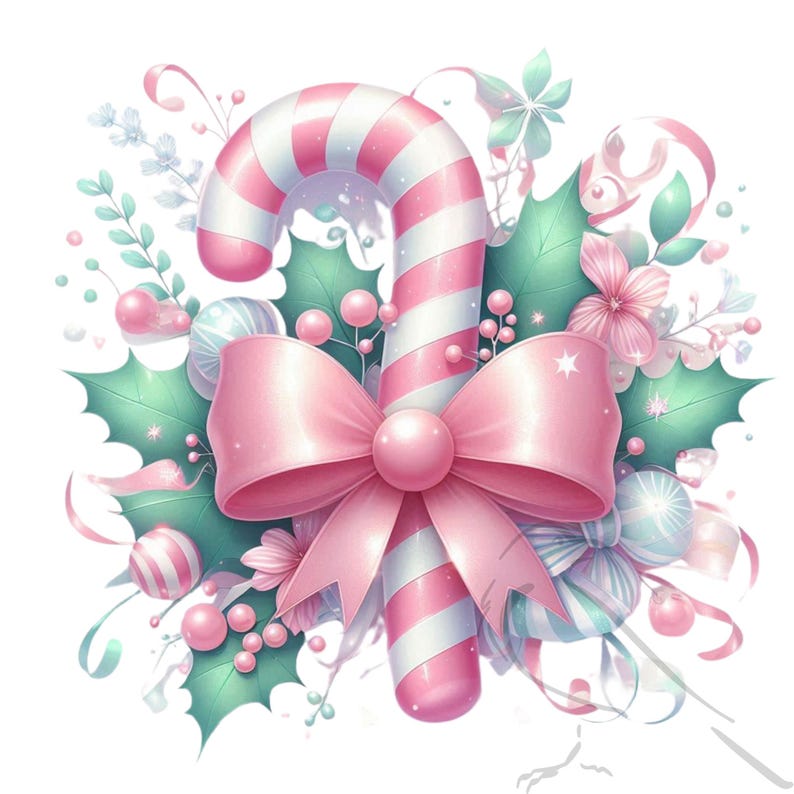 Watercolor Candy Cane Christmas Clipart: PNG Set (digital Download) - Etsy