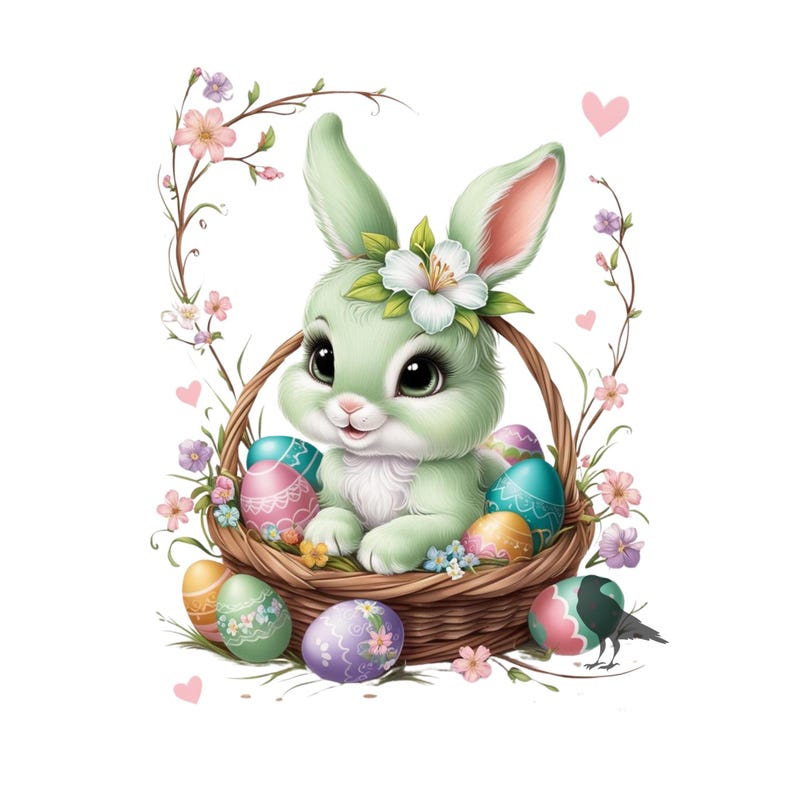 Easter Bunny Watercolor,pastel Easter Eggs PNG Clipart Set of 28 ...