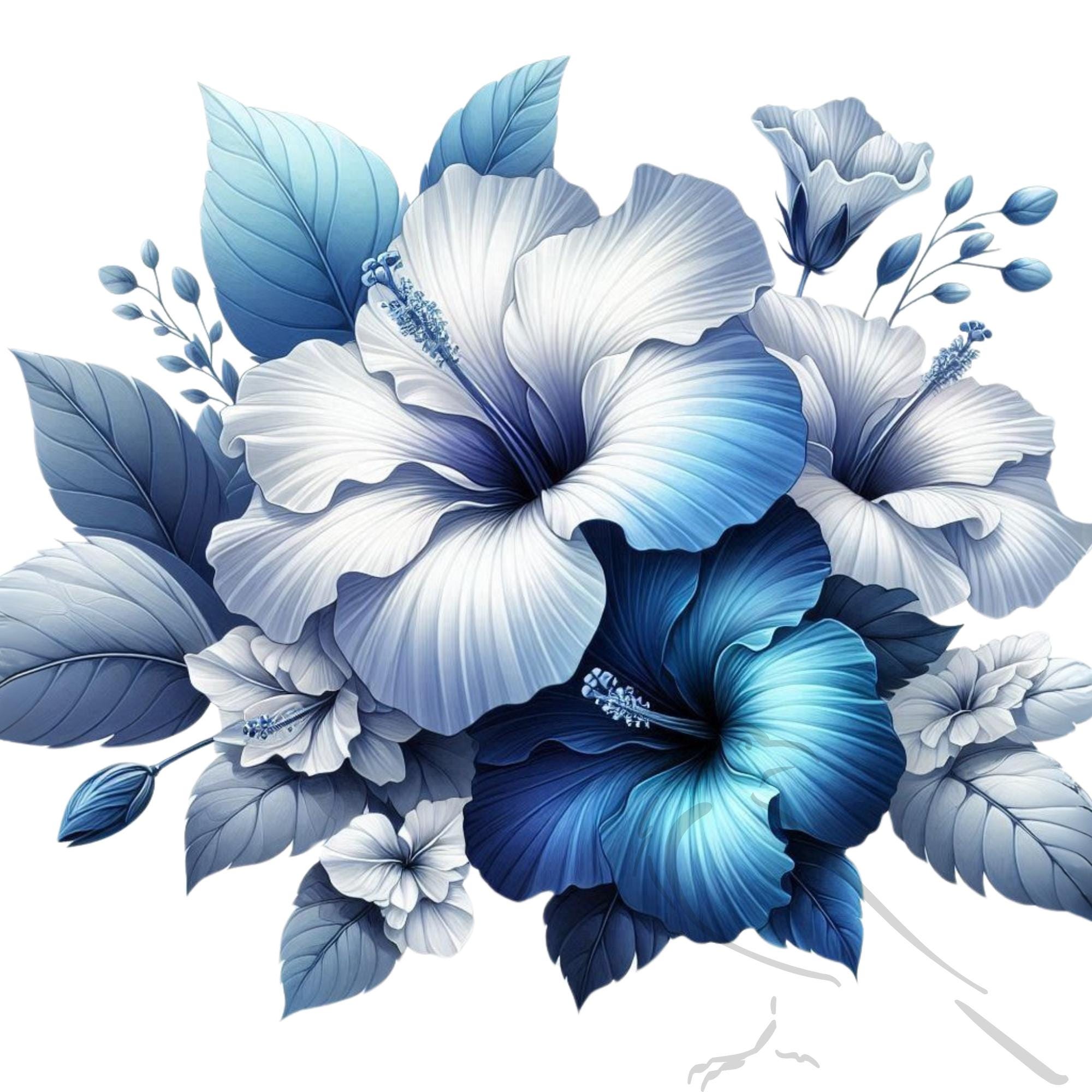 Hibiscus Flower Clipart PNG ,elegant Floral Graphics ,for Invitations ...