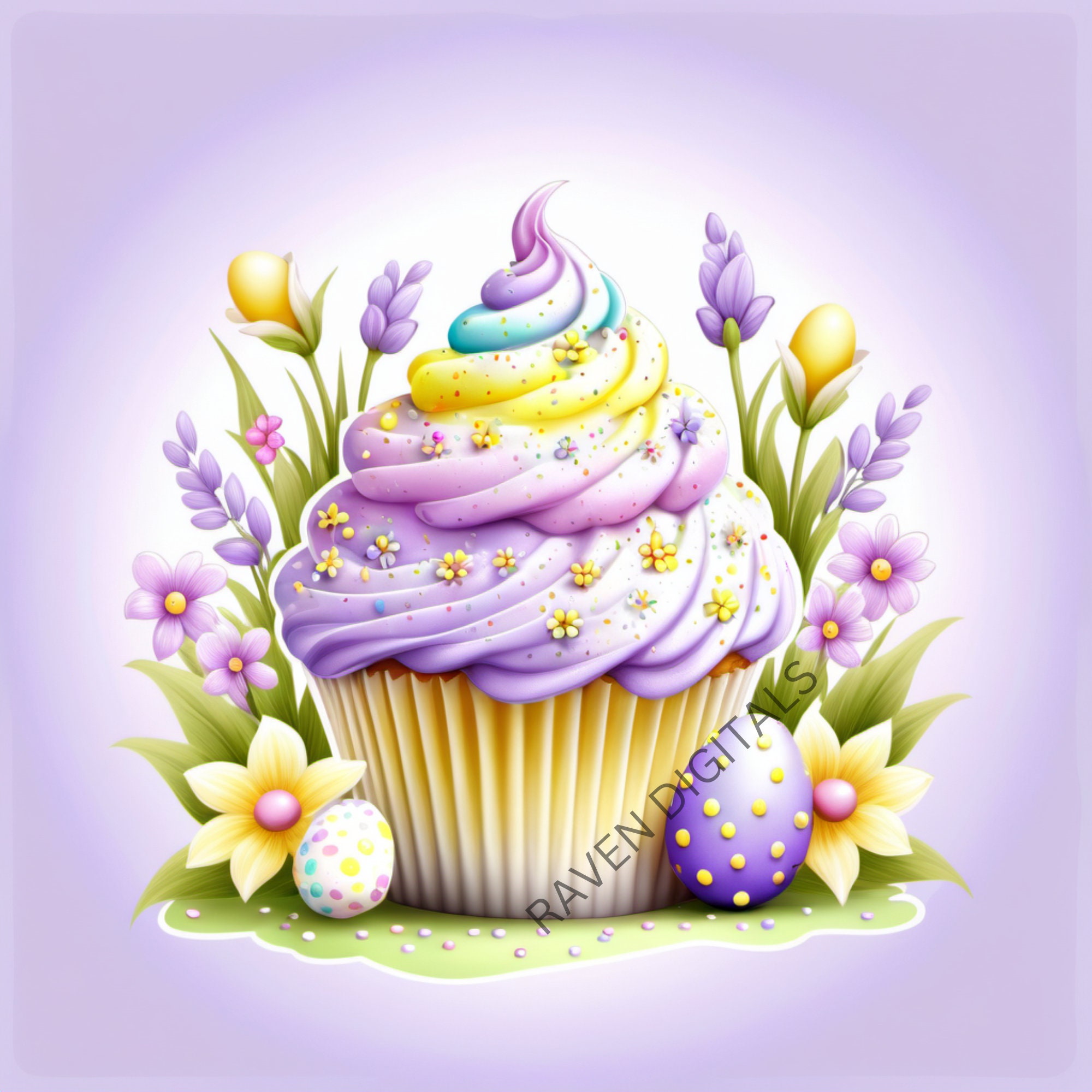 64 Easter Cupcakes PNG, SVG Cupcakes Transparent Clipart, Commercial ...