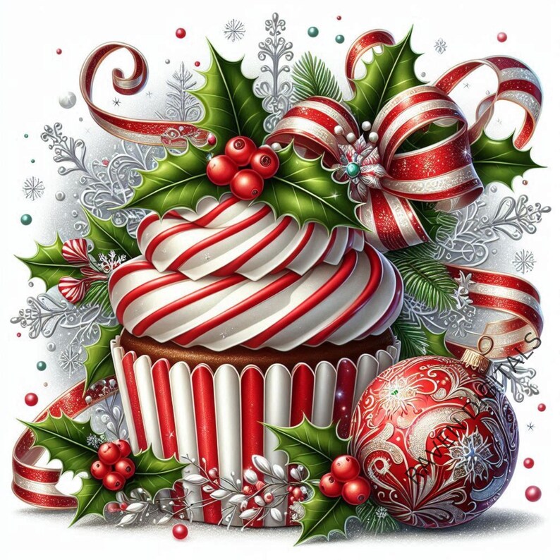 Christmas PNG, Christmas Clipart, Cupcakes, Strawberry, High Resolution ...