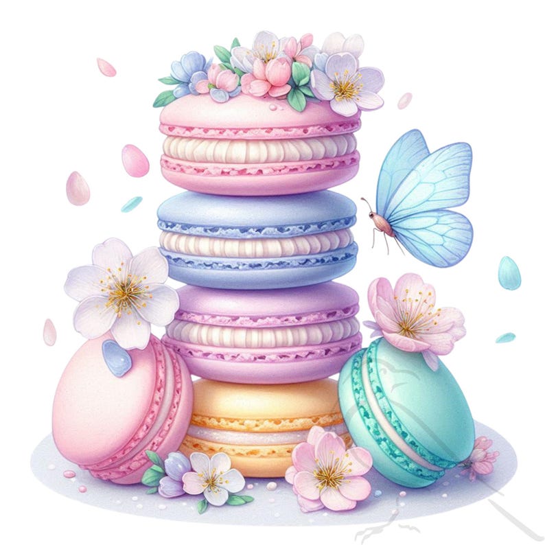 Macaroons Clipart, High Quality Pngs, Printable Watercolor Clipart ...