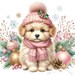 Christmas Puppy Clipart: Watercolor PNG Images for Holiday Designs ...