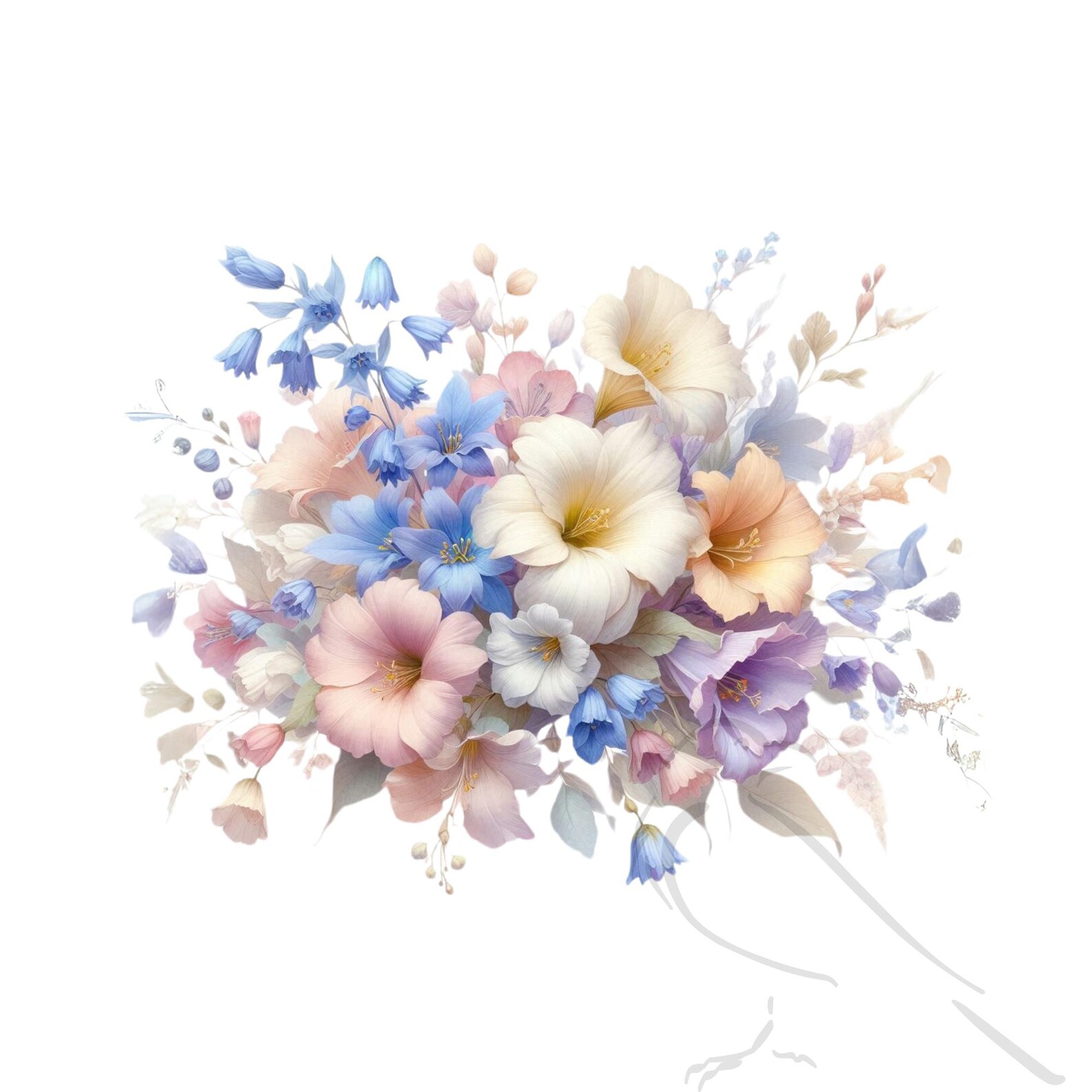 Watercolor Spring Floral Clipart: 27 PNG Flower Set (digital Download ...