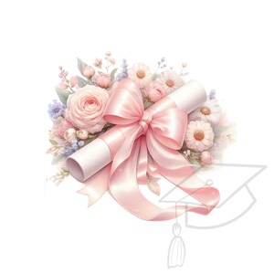 Watercolor Graduation Clipart: Floral PNG Set (15 Transparent) - Etsy