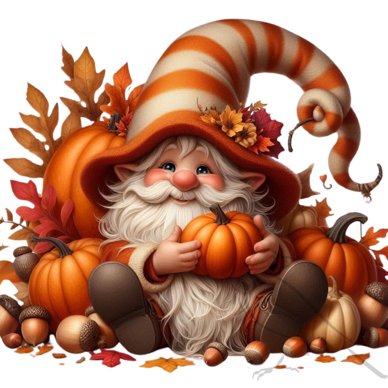 Autumn Gnome Clipart: 26 Fall PNG Images (commercial Use OKAY - Etsy
