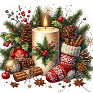 Christmas Clipart, PNG Holiday Clipart, Set of 14 Transparent - Etsy