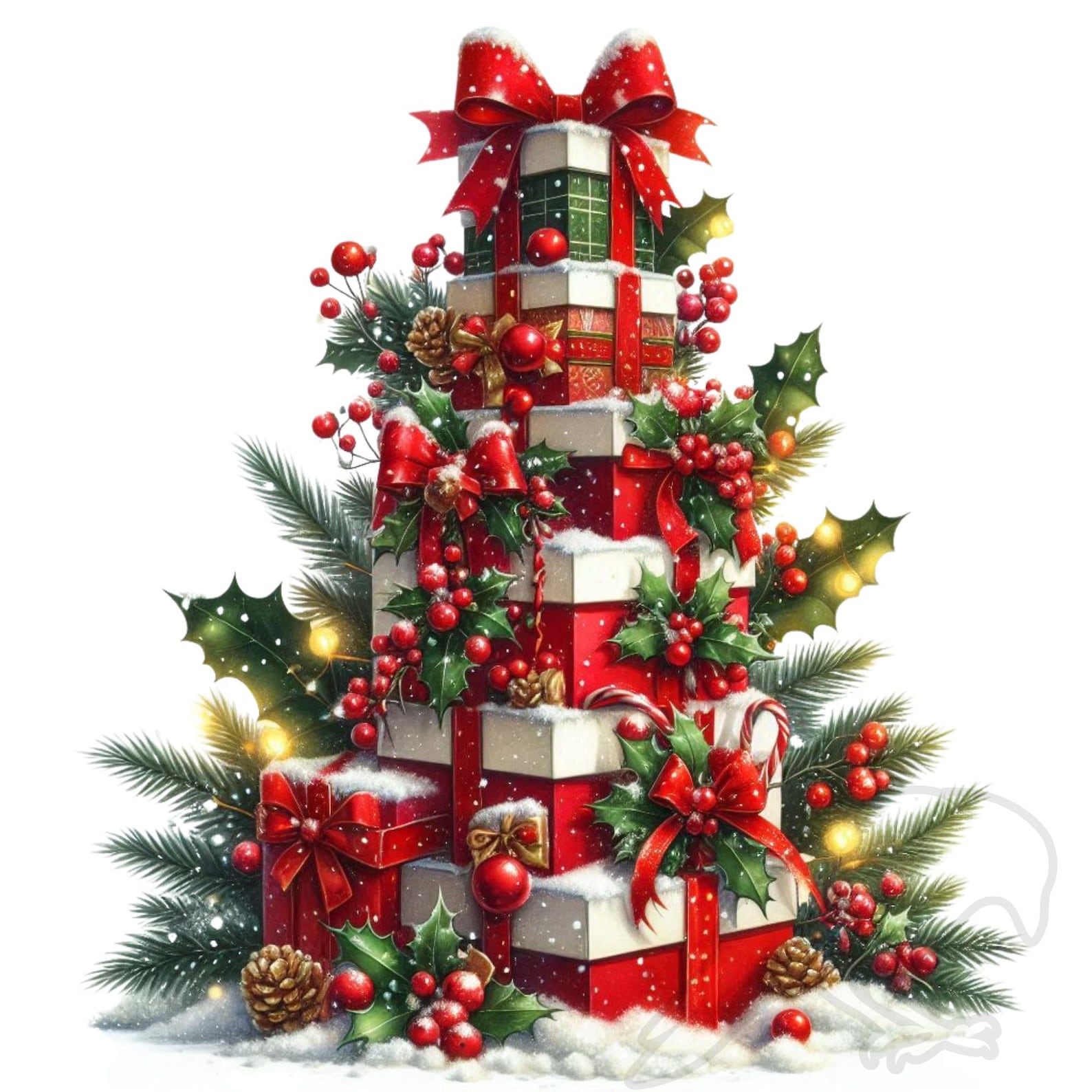 Christmas Clipart PNG: Holiday Gifts Designs (set of 12) Transparent ...