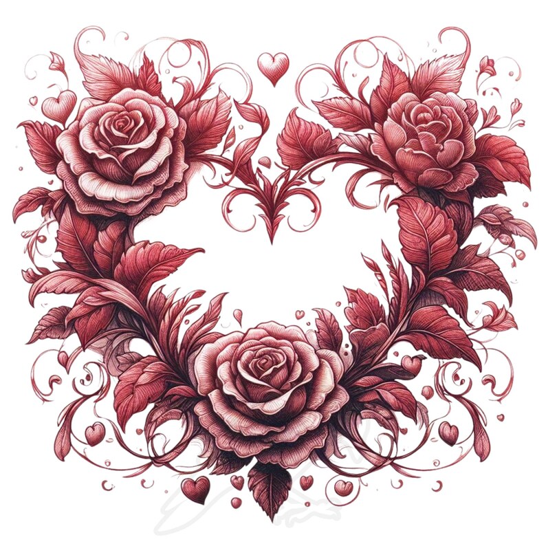 Valentine Heart Clipart: PNG Set (digital Download) Set of 17 - Etsy