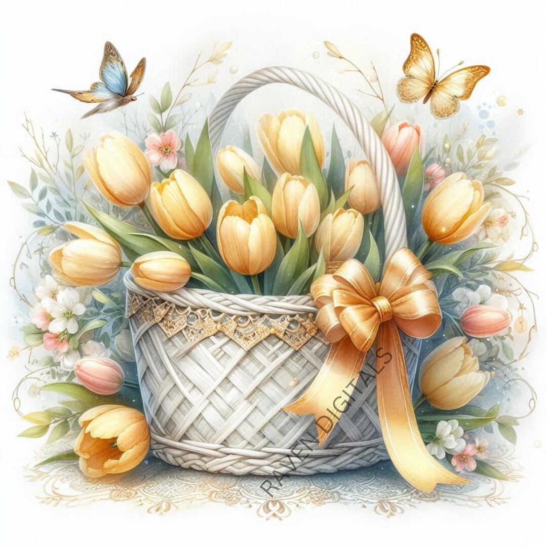 Easter Watercolor Flowers Bundle PNG Clipart Set of 27, Commercial Use ...