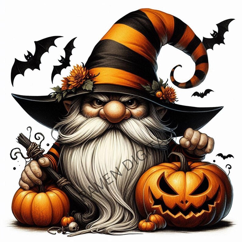 Halloween Clipart, Gnome PNG, Halloween Gnomes Clipart, Gnomes PNG ...