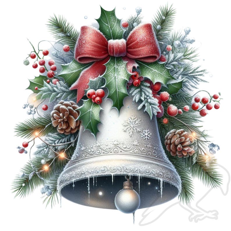 Christmas Clipart, Festive Bell PNG Holiday Clipart, Set of 14 ...