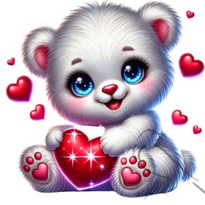 Valentine Clipart PNG, Valentine Bear, Clip Art, Commercial Use, Set of ...
