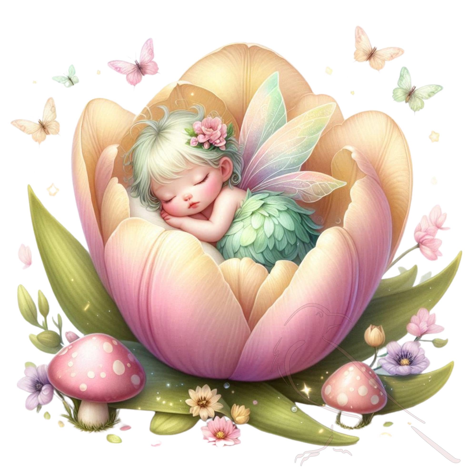 Fairy Garden , Clipart Collection - Whimsical Watercolor Flowers, 18 ...