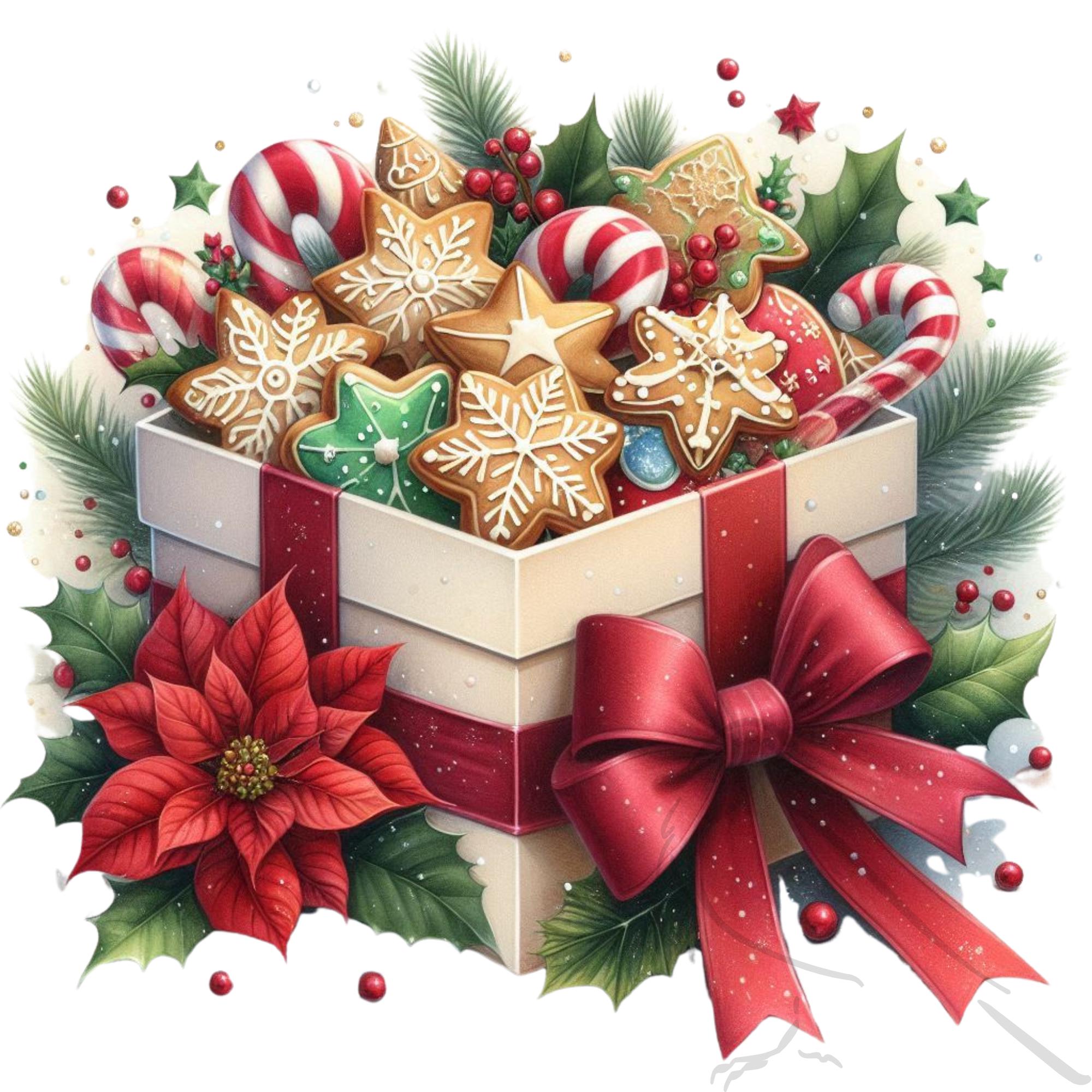 Watercolor Christmas Cookies Clipart: Festive PNG Set (digital Download ...