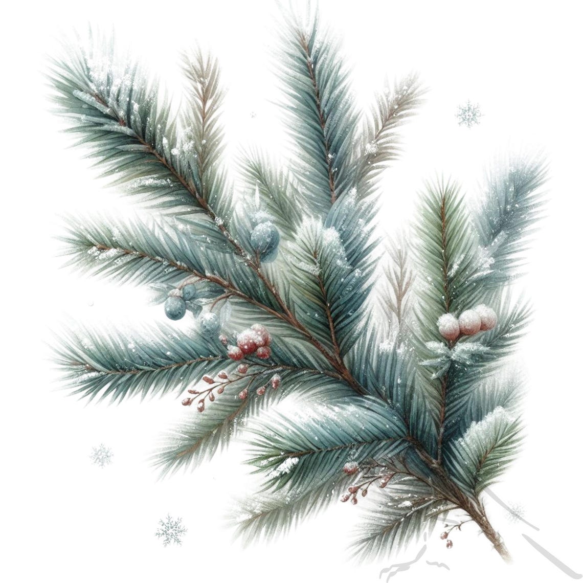 Christmas Clipart, Christmas Pine Branches PNG, 19 Commercial Use ...