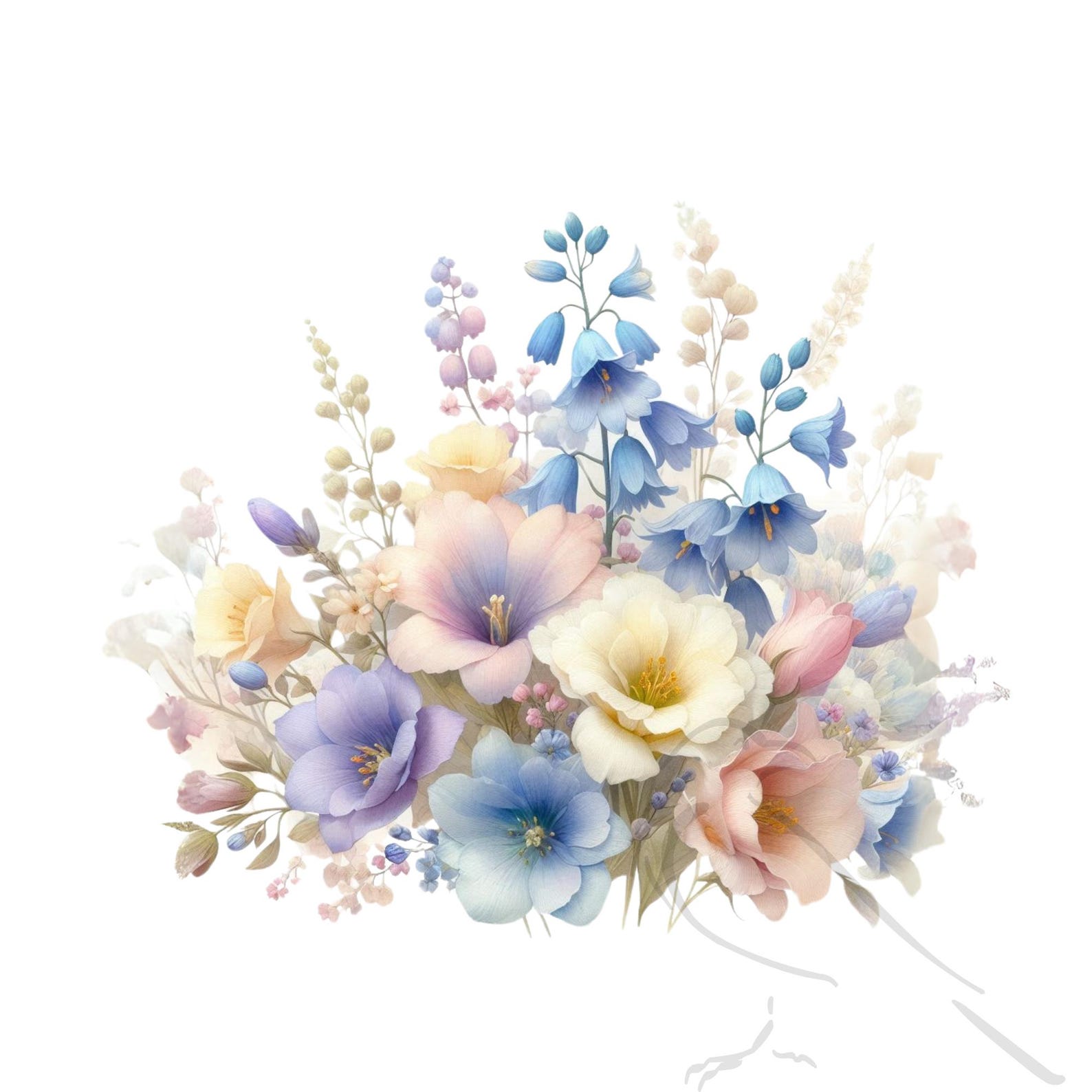 Watercolor Spring Floral Clipart: 27 PNG Flower Set (digital Download ...