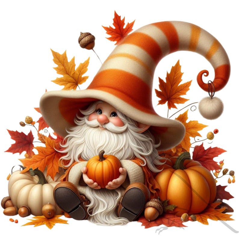 Autumn Gnome Clipart: 26 Fall PNG Images (commercial Use OKAY - Etsy