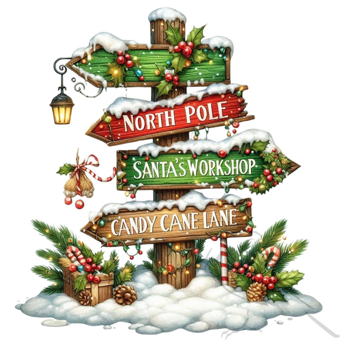 Christmas Clipart Bundle - North Pole 8 PNG Transparent Images for ...