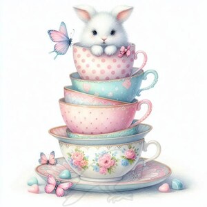 Easter Clipart: Easter Bunny PNG (commercial Use) Set of 16 With ...