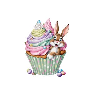 Easter Bunny, Easter Cupcake, Watercolor Clipart Bundle - Perfect for ...