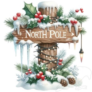 Christmas Clipart Bundle - North Pole 18 PNG Transparent Images for ...