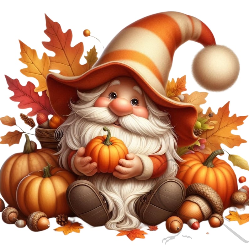 Autumn Gnome Clipart: 26 Fall PNG Images (commercial Use OKAY - Etsy
