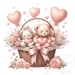Pastel Watercolor Valentine Clipart: Teddy Bear & Hearts (PNG) - Etsy