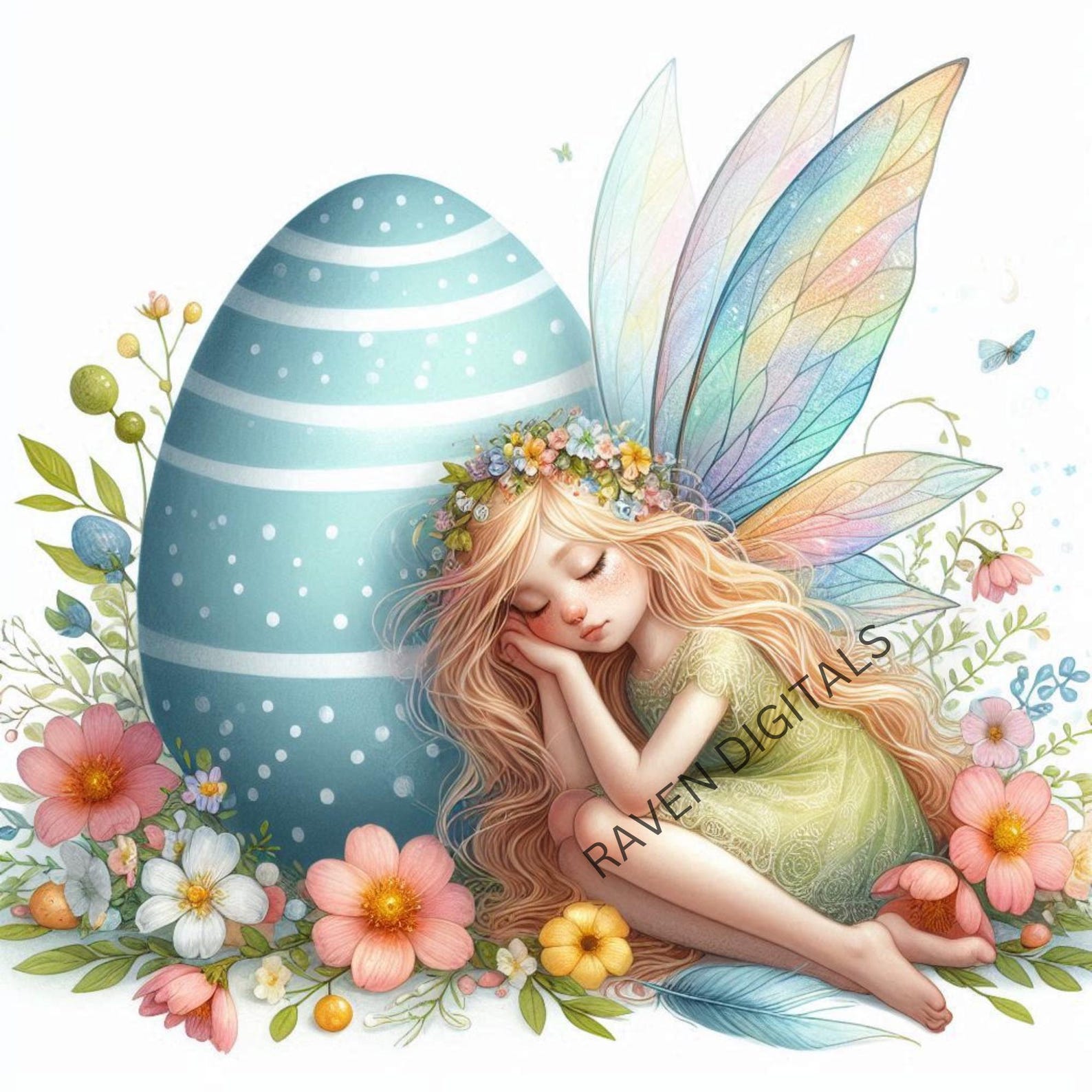 Watercolor Fairies PNG Set, Easter Fairies, Easter Clipart, Commercial ...