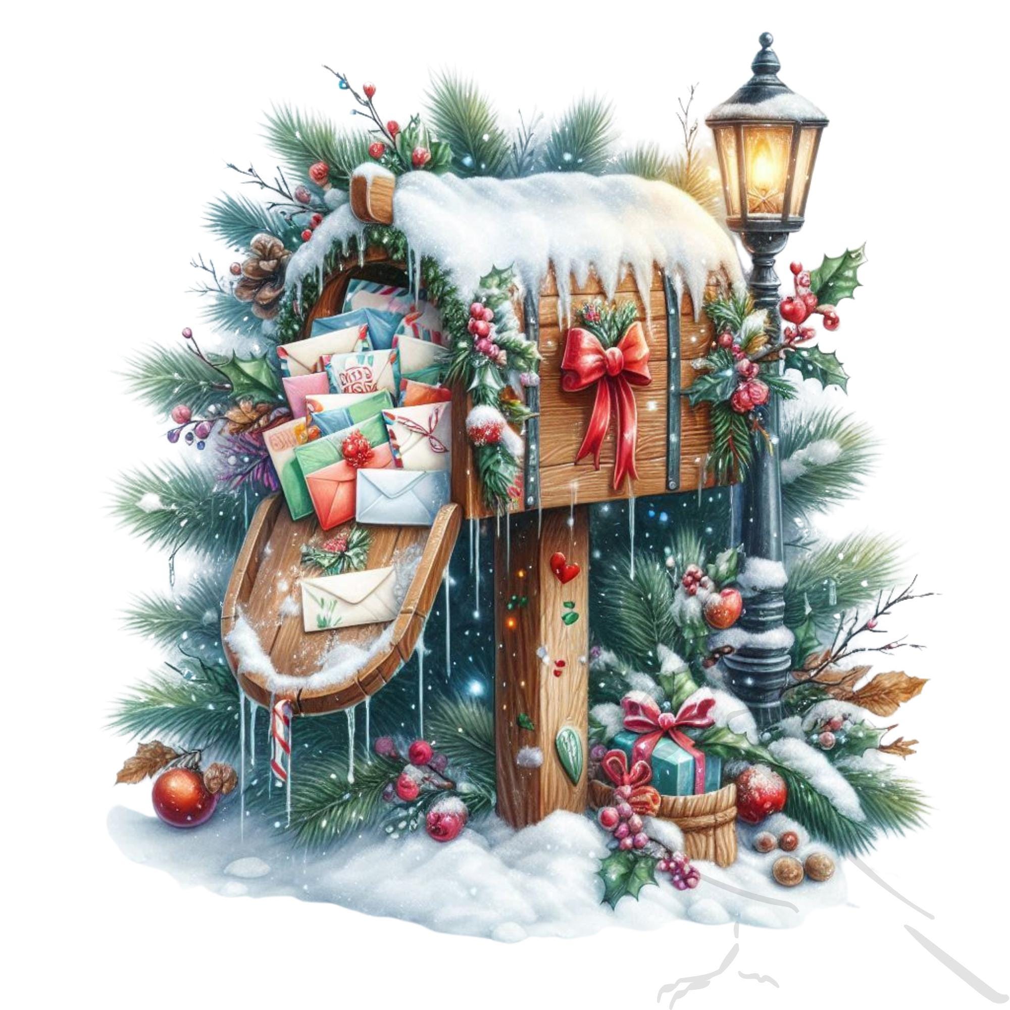 Christmas Clipart PNG, Festive Winter, Watercolor Holiday Art, Set of ...