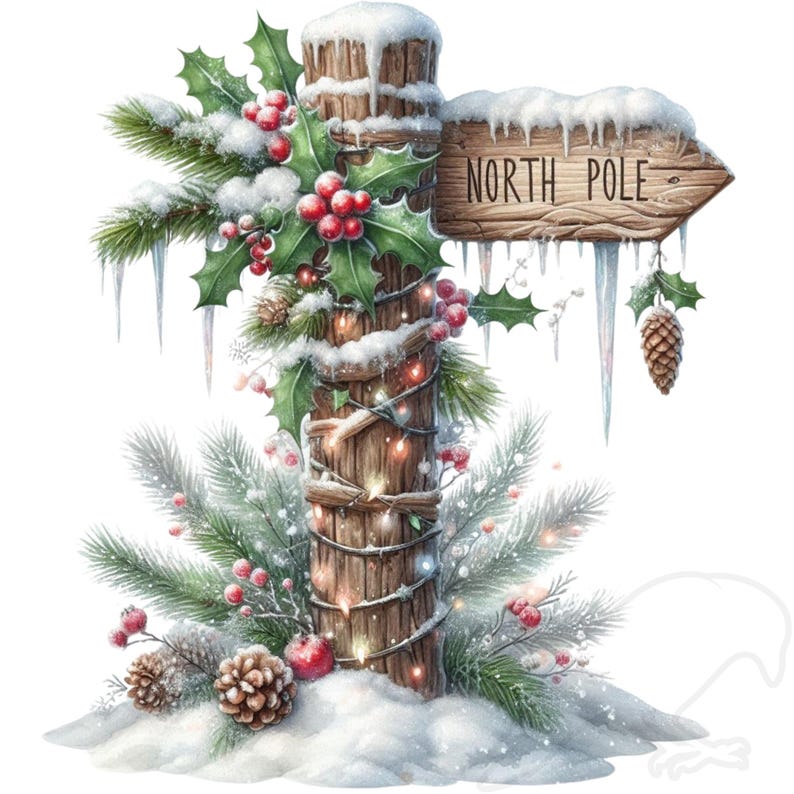 Christmas Clipart Bundle - North Pole 18 PNG Transparent Images for ...