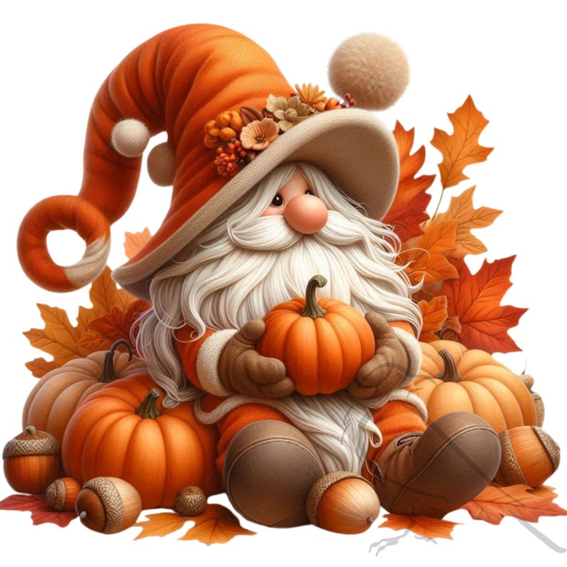 Autumn Gnome Clipart: 26 Fall PNG Images (commercial Use OKAY - Etsy