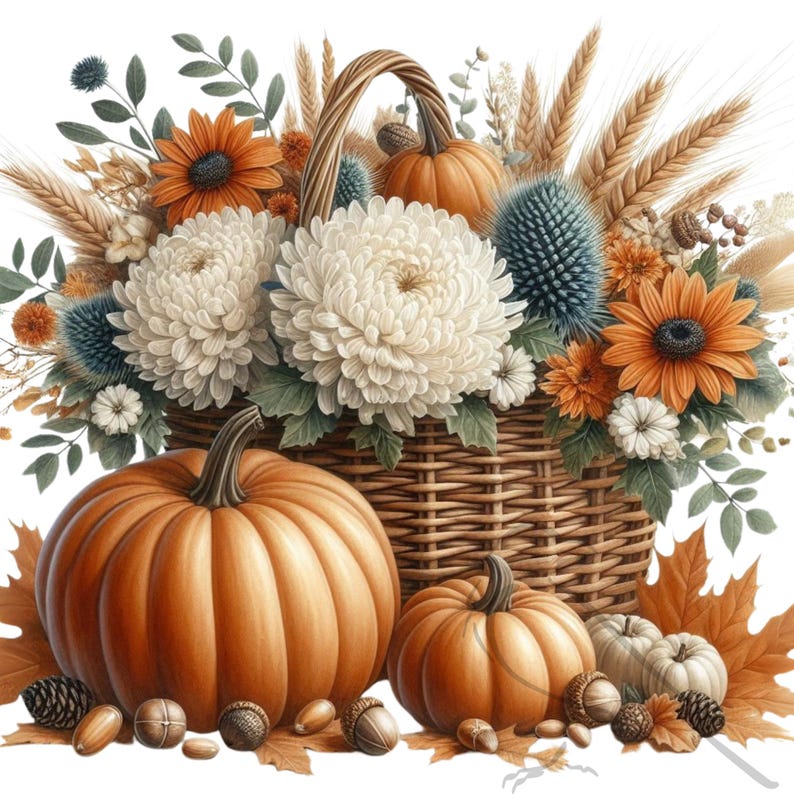 Autumn Clipart Set: Fall PNG Images for Commercial Use - Etsy