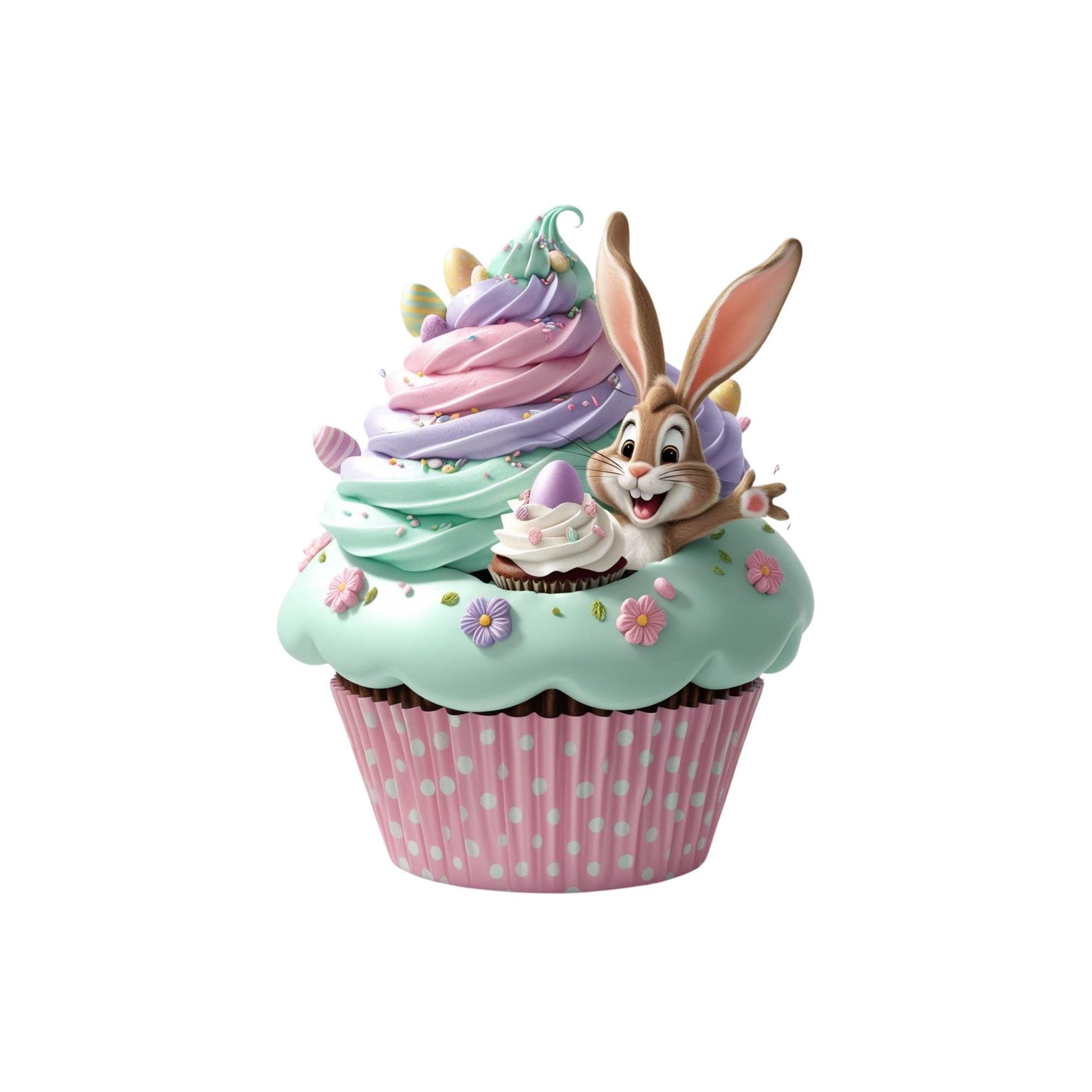 Easter Bunny, Easter Cupcake, Watercolor Clipart Bundle - Perfect for ...