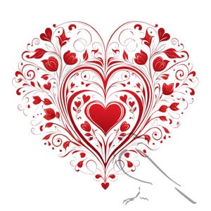 Watercolor Valentine Hearts PNG - Romantic Floral Heart Clipart ...