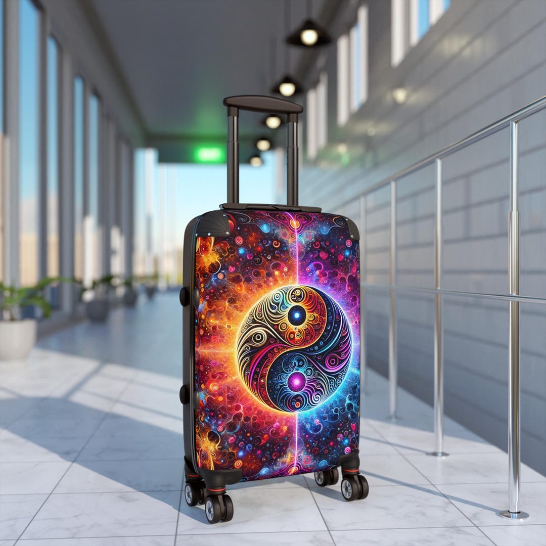 Colorful Cosmic Yin Yang Suitcase | Travel Bag, Luggage, Unique Design ...