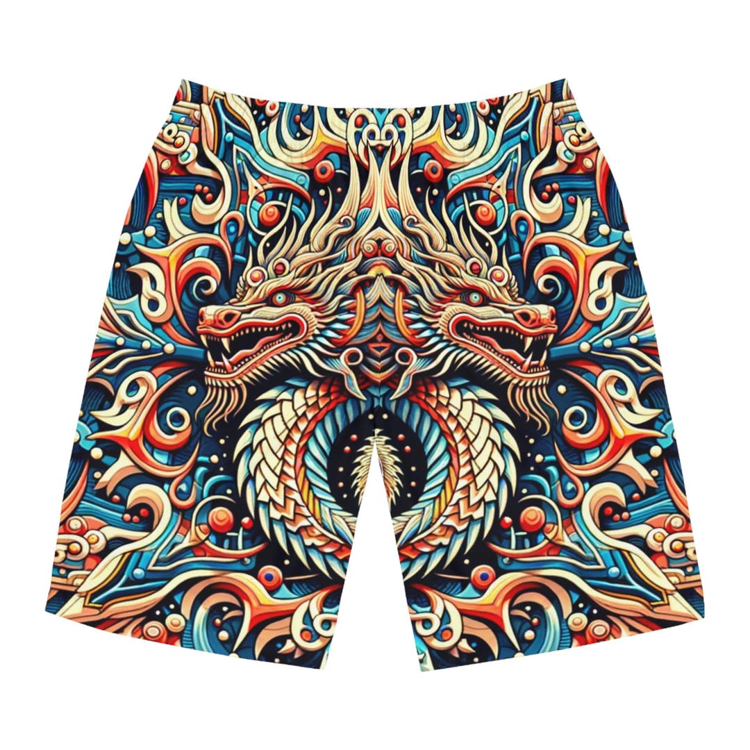 Vibrant Men's Board Shorts - Dragon Design, Beachwear, Summer Swimwear ...