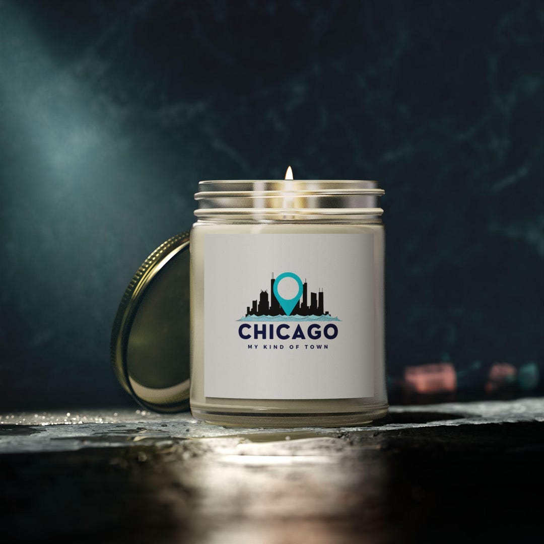 Chicago Skyline Art Candle Chicago Souvenir Jar Candle Home Decor Glass ...